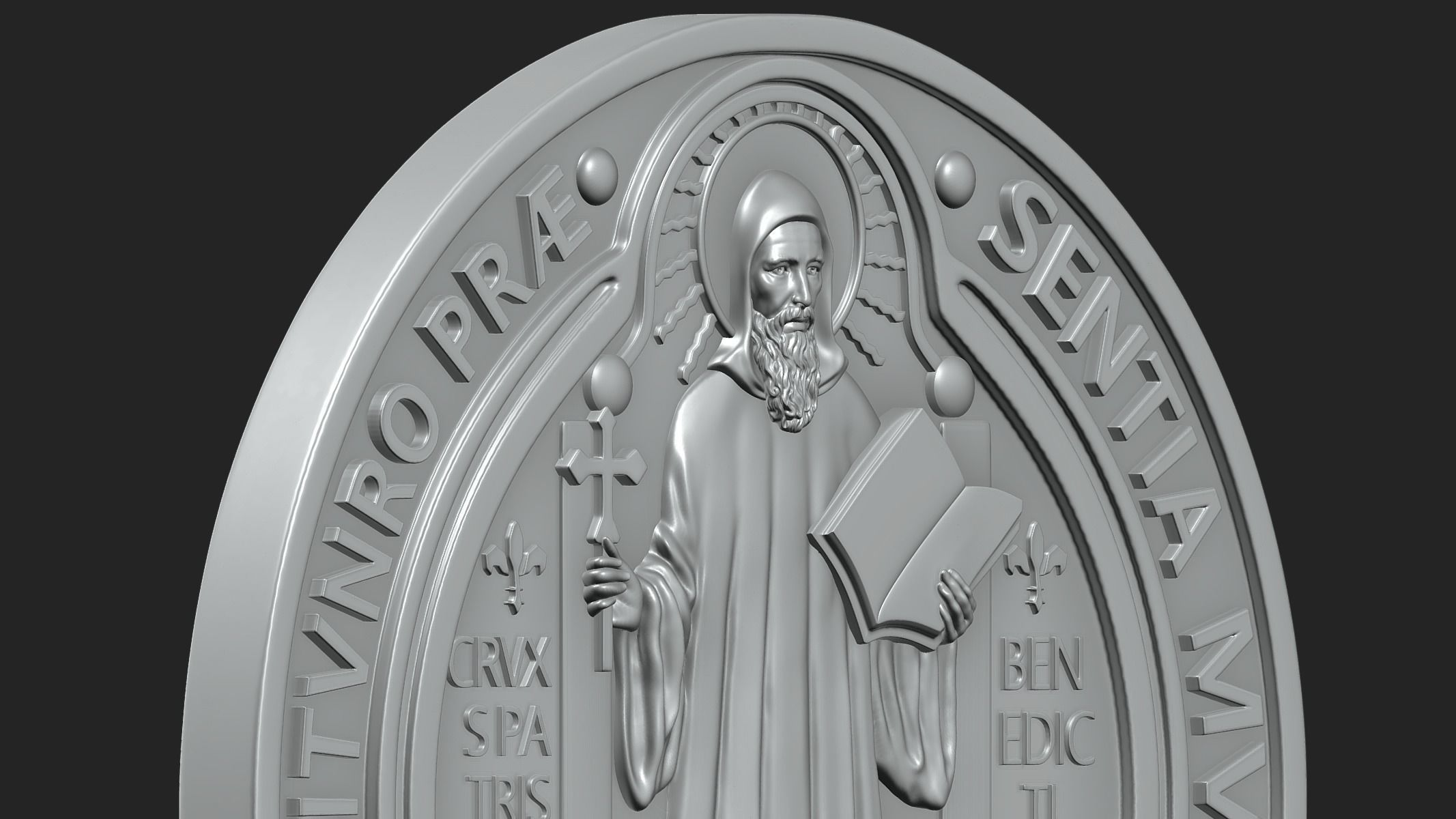Saint Benedict Medal 3D model 3D printable | CGTrader