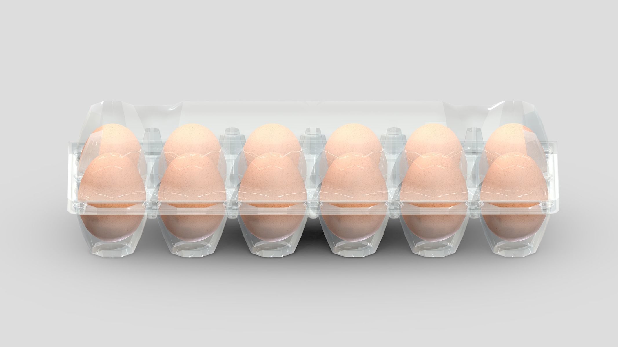 3D model Supermarket Eggs Container 01 Low Poly PBR Realistic VR / AR ...