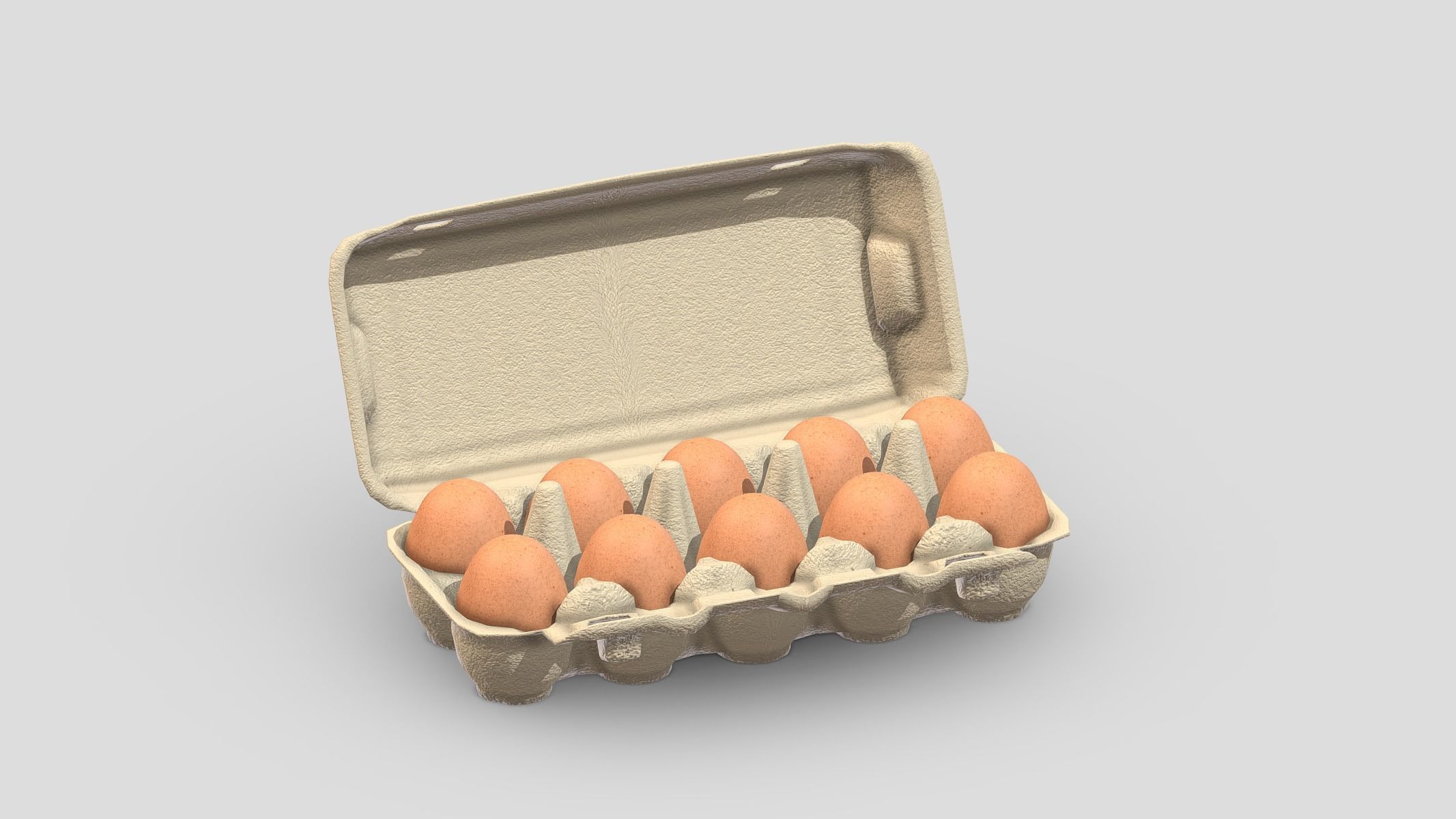 3D model Supermarket Eggs Container 02 Low Poly PBR Realistic VR / AR ...