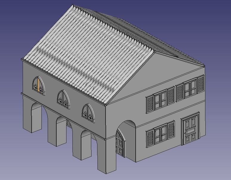 Plain Colonial Block House free 3D model 3D printable | CGTrader