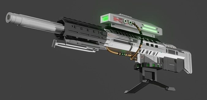 Futuristic Remote Sniper 3D model | CGTrader