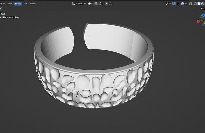 Hammered Texture Ring Design 3D model 3D printable | CGTrader
