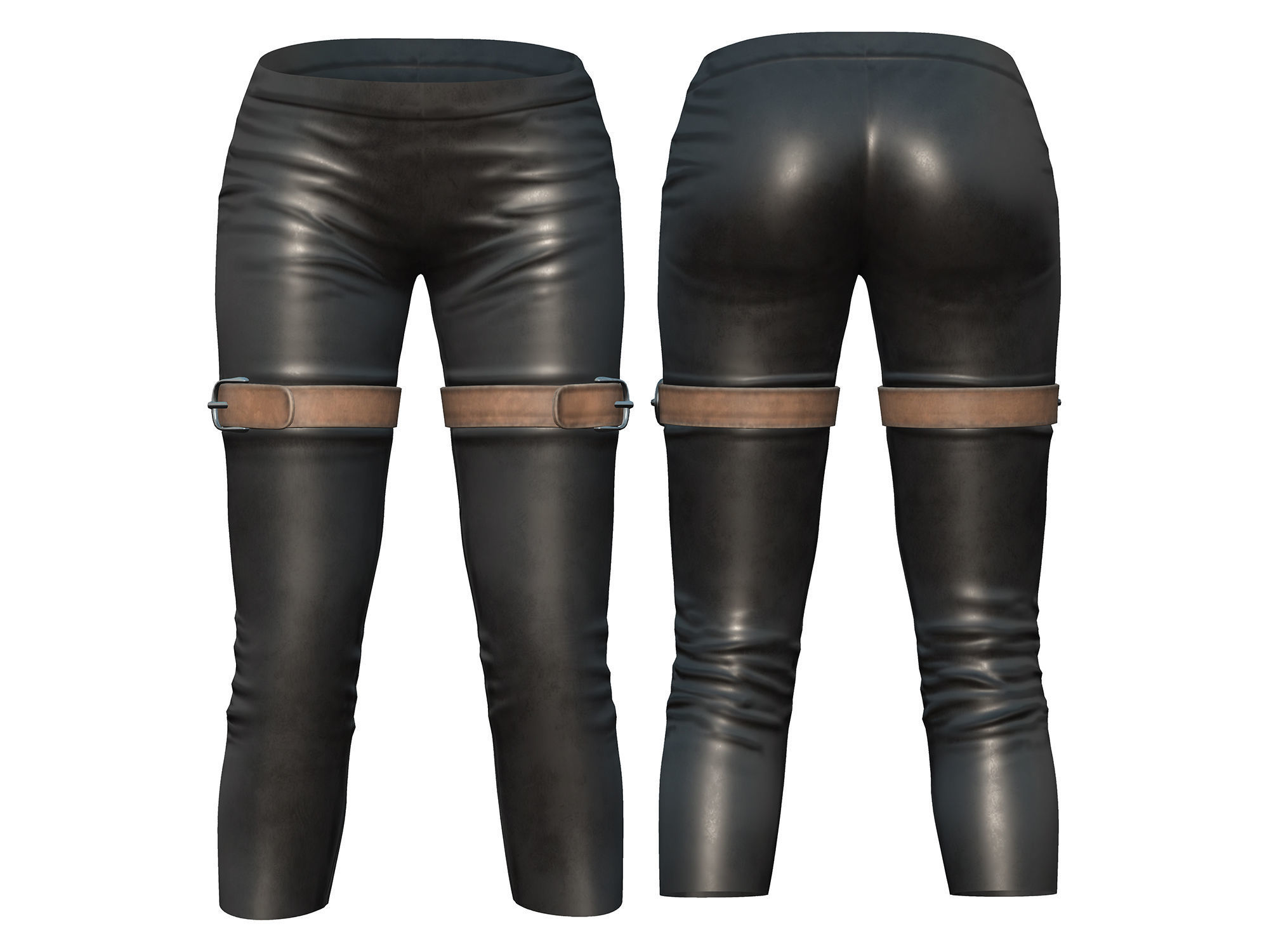 3D model Medieval Fantasy Archer Outfit Top Pants Boots Gloves VR / AR ...