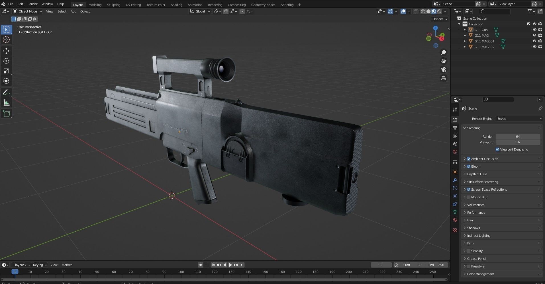 3D model G11 Assault Rifle VR / AR / low-poly | CGTrader