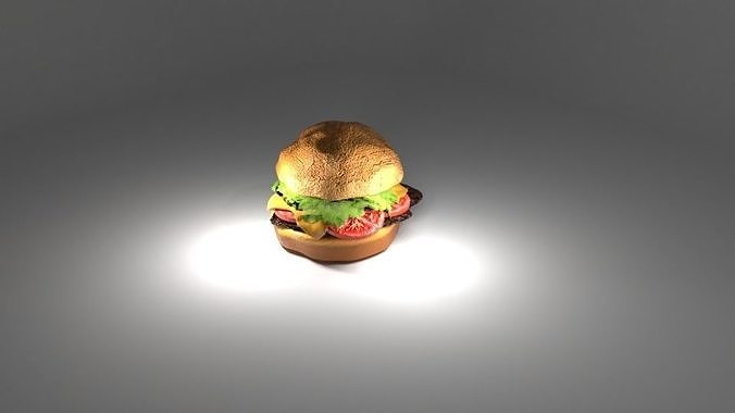 burger hamburger with light shining 3D model animated rigged | CGTrader