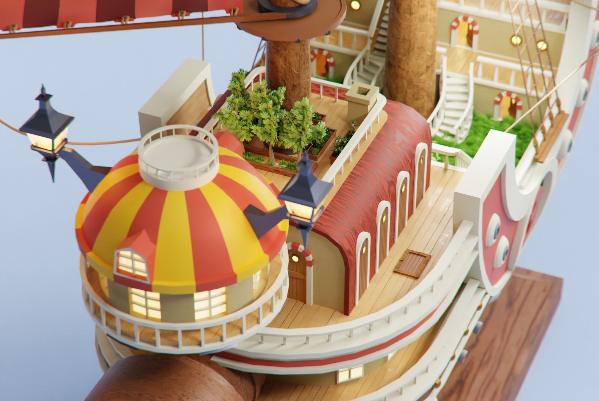 One Piece Thousand Sunny Go Grand Ship 3D model animated | CGTrader
