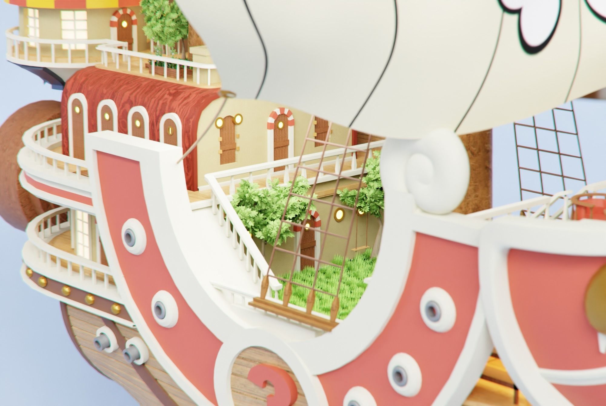 One Piece Thousand Sunny Go Grand Ship 3D model animated | CGTrader