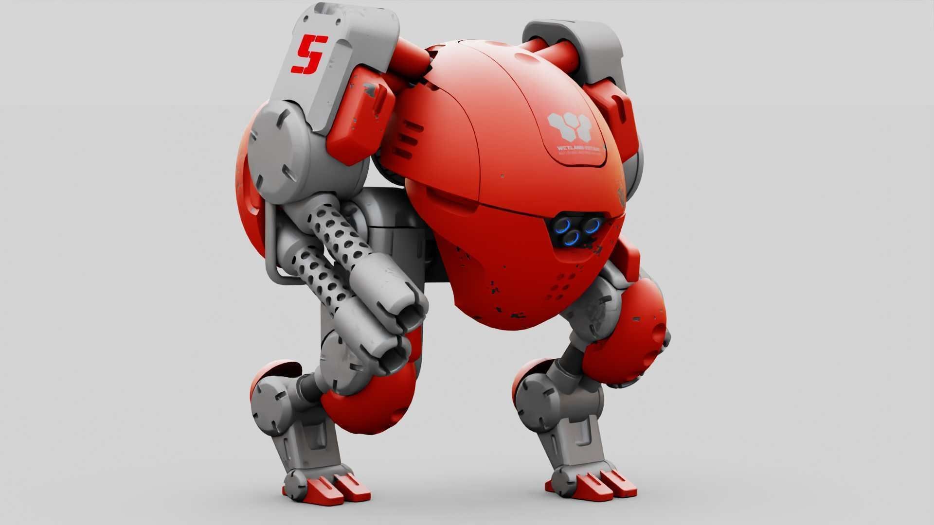 MILITARY BOT M-200 RIGGED 3D model rigged | CGTrader