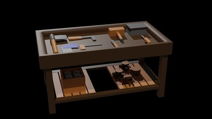 Low poly Tool Table 3D model | CGTrader