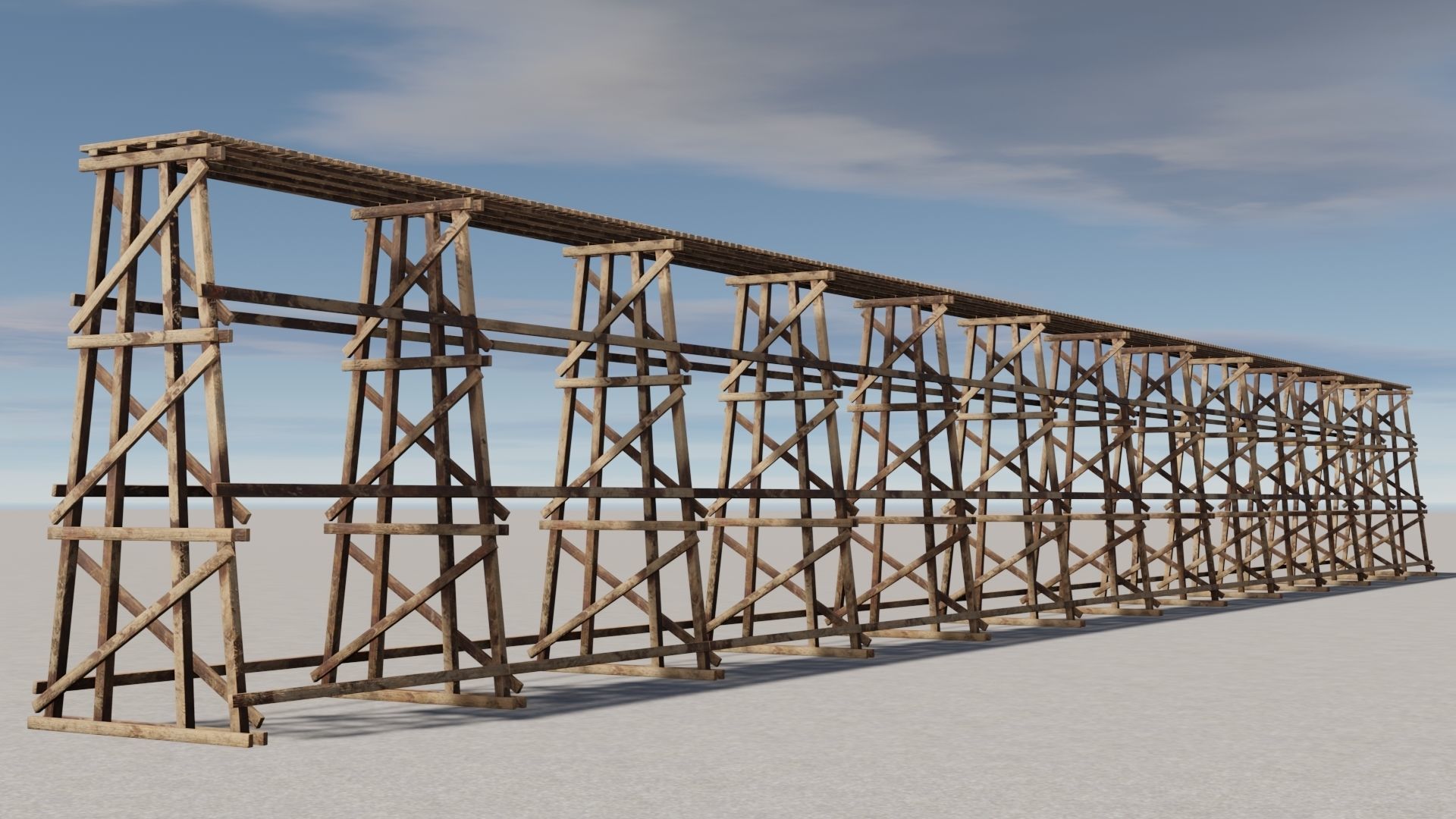 3D model Wood trestle bridge 3D model VR / AR / low-poly | CGTrader