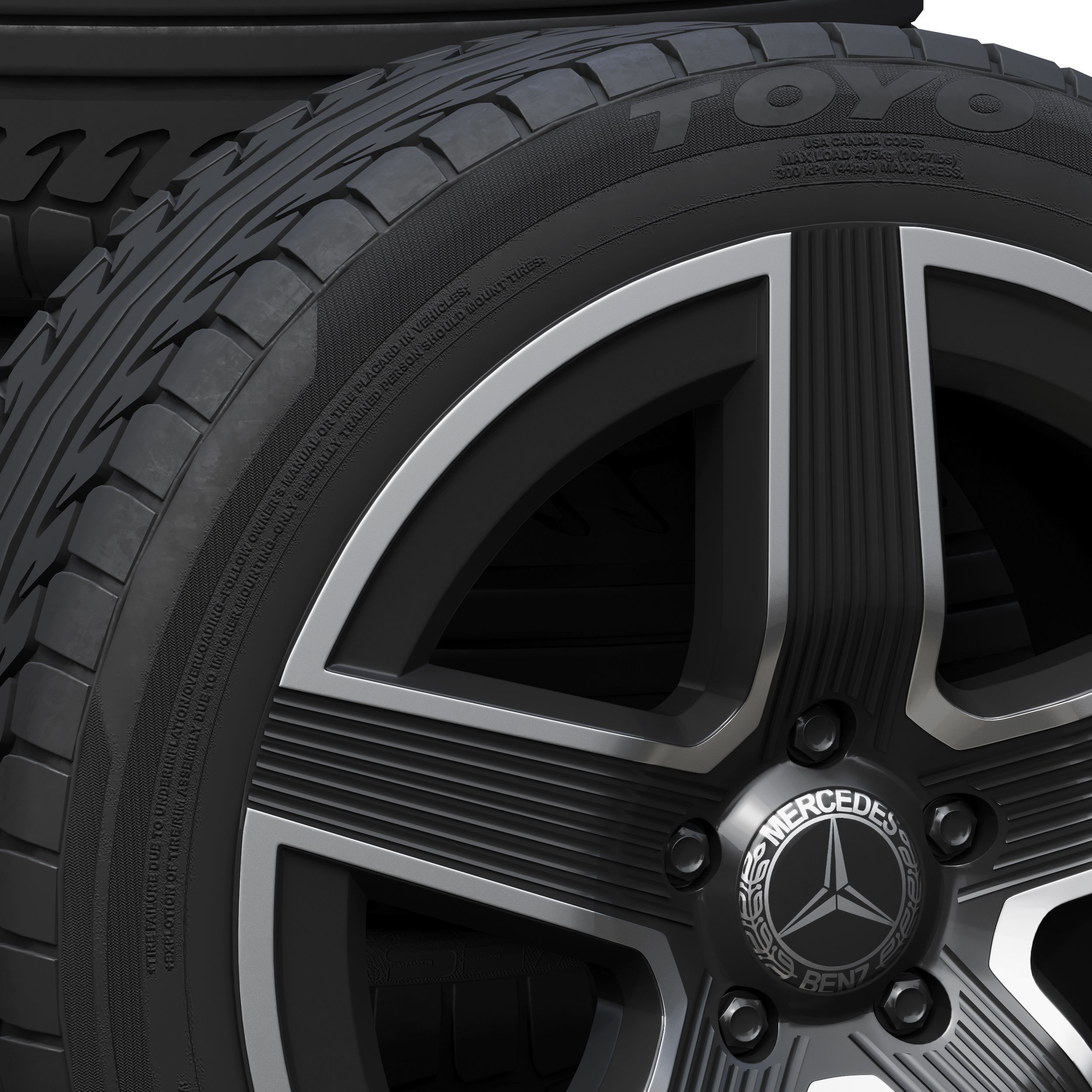 Mercedes wheels 3D model | CGTrader