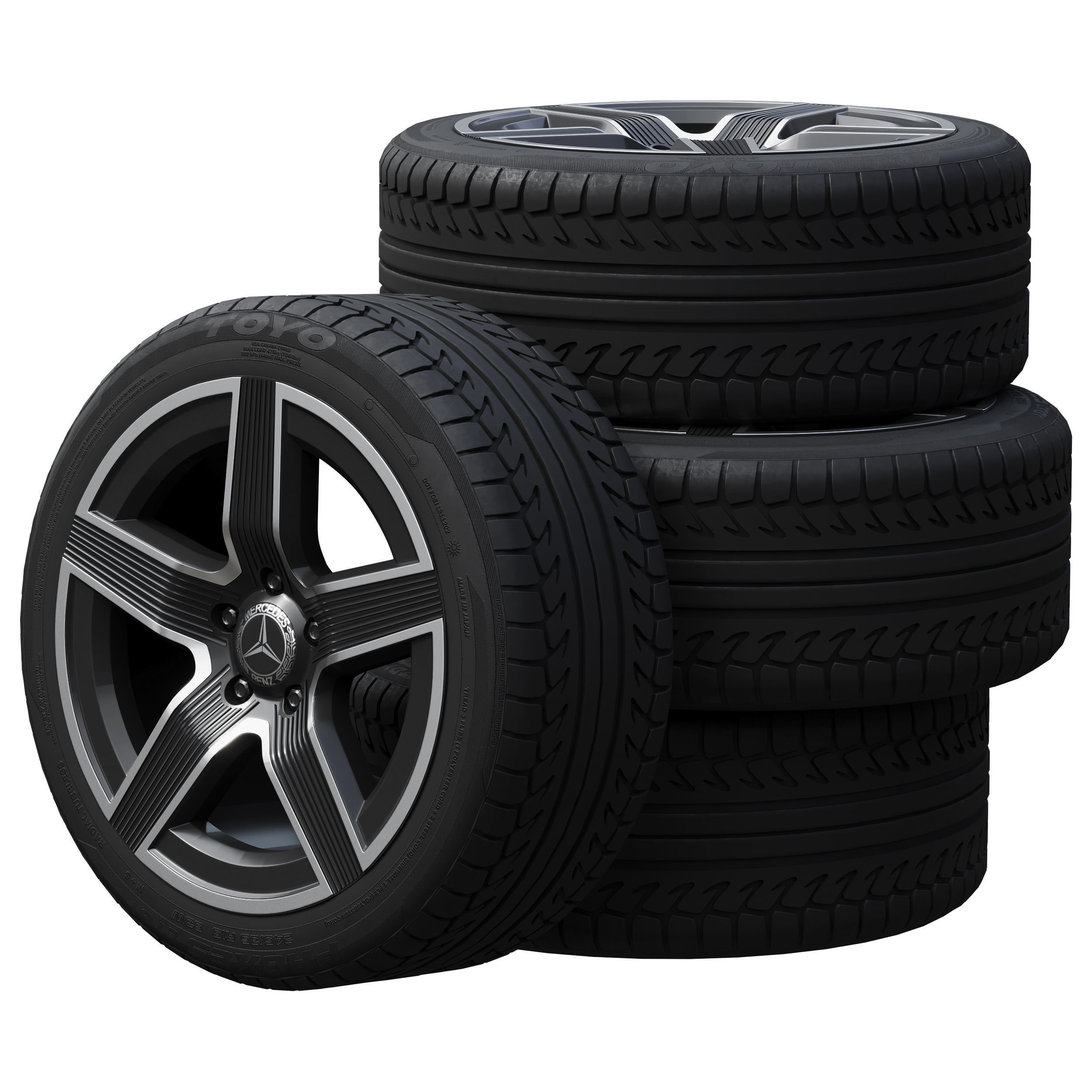Mercedes wheels 3D model | CGTrader