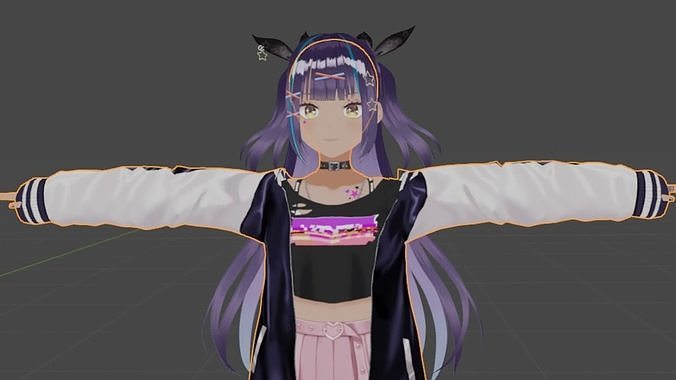 anime model 3d girl with long hair 3D model | CGTrader