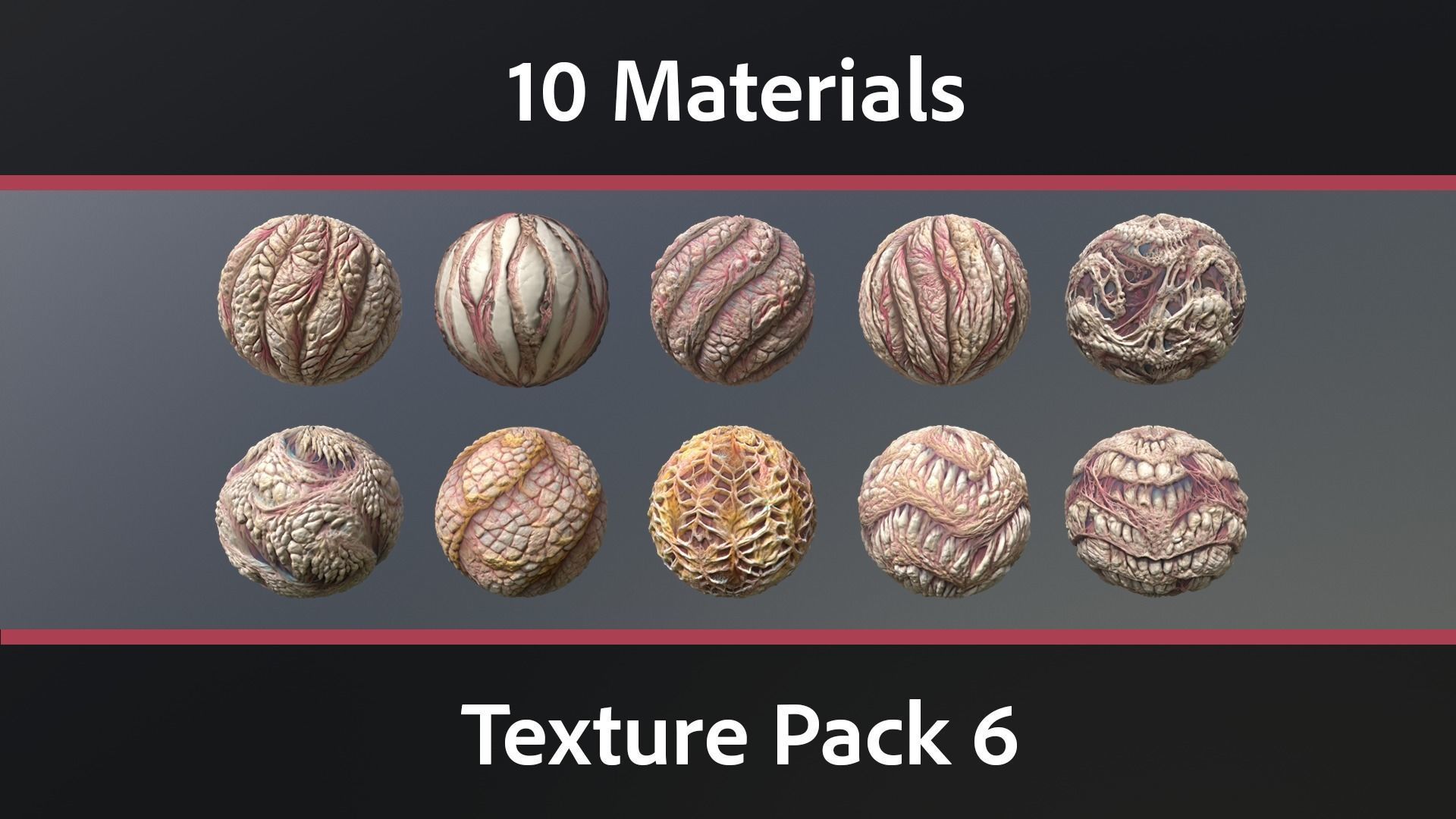 10 Materials Skin Monster Seamless PBR Pack 6 3D Model Collection | CGTrader