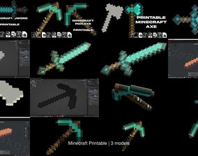 Minecraft sword 3D Printing Models | CGTrader