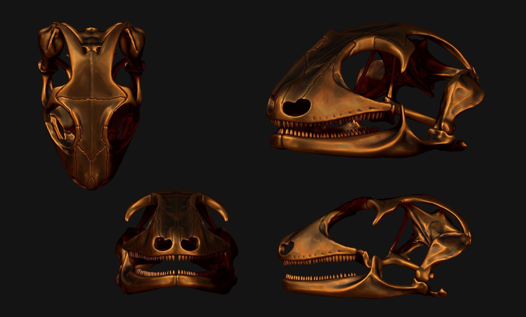 Gecko Skull - CNC and 3D model 3D printable | CGTrader