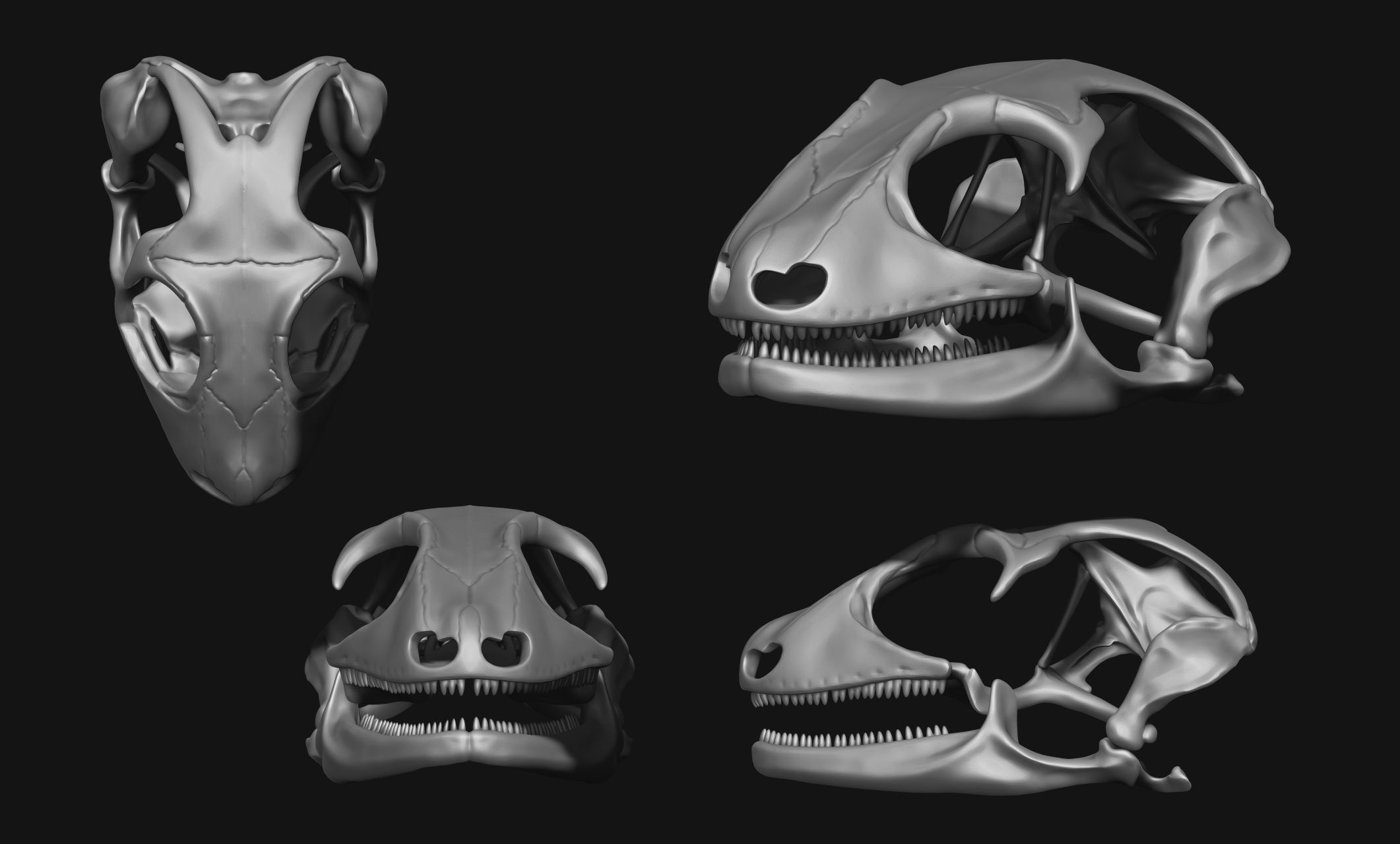 Gecko Skull - CNC and 3D model 3D printable | CGTrader