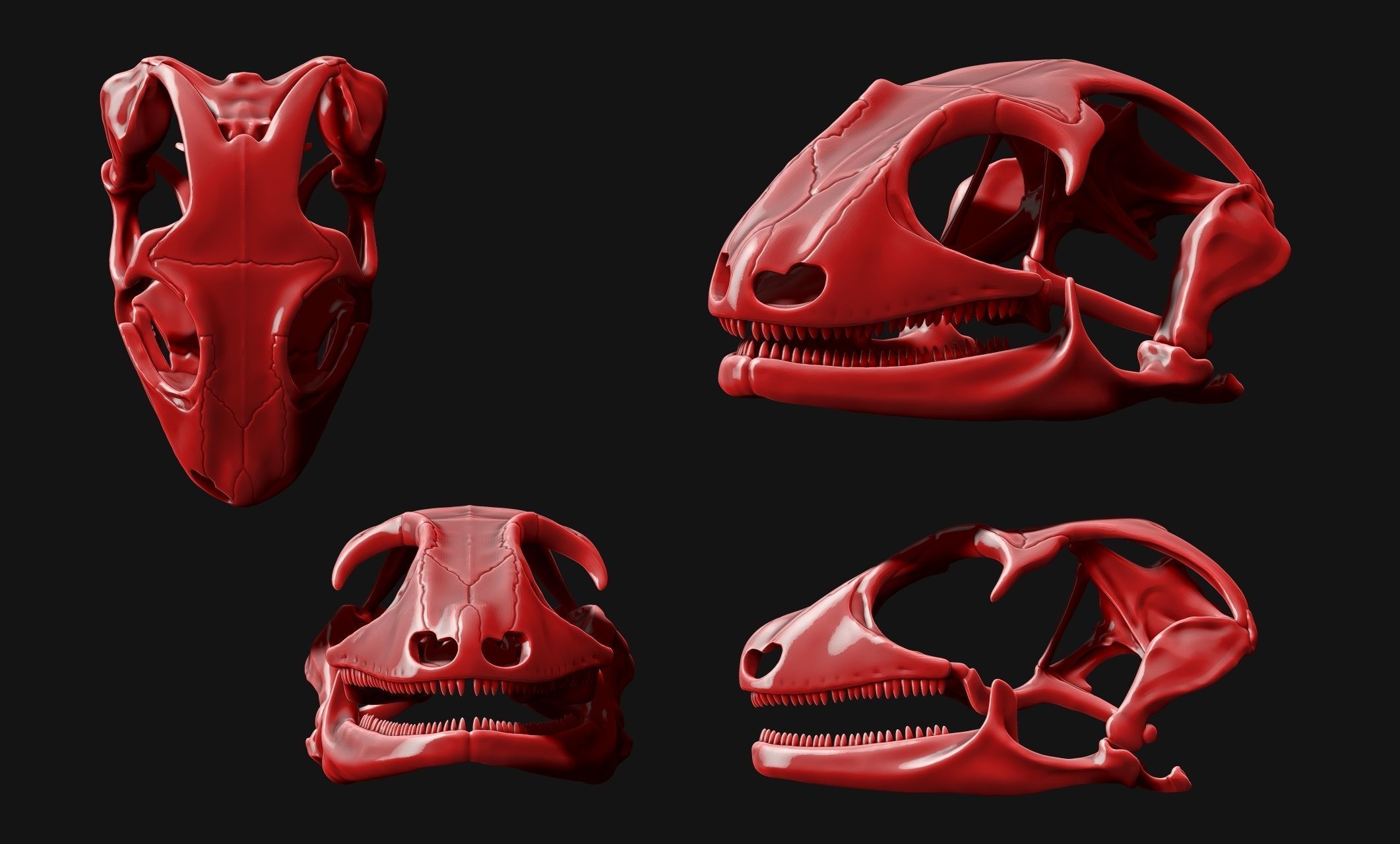 Gecko Skull - CNC and 3D model 3D printable | CGTrader