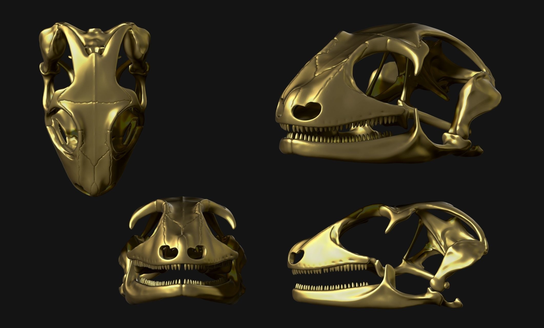 Gecko Skull - CNC and 3D model 3D printable | CGTrader