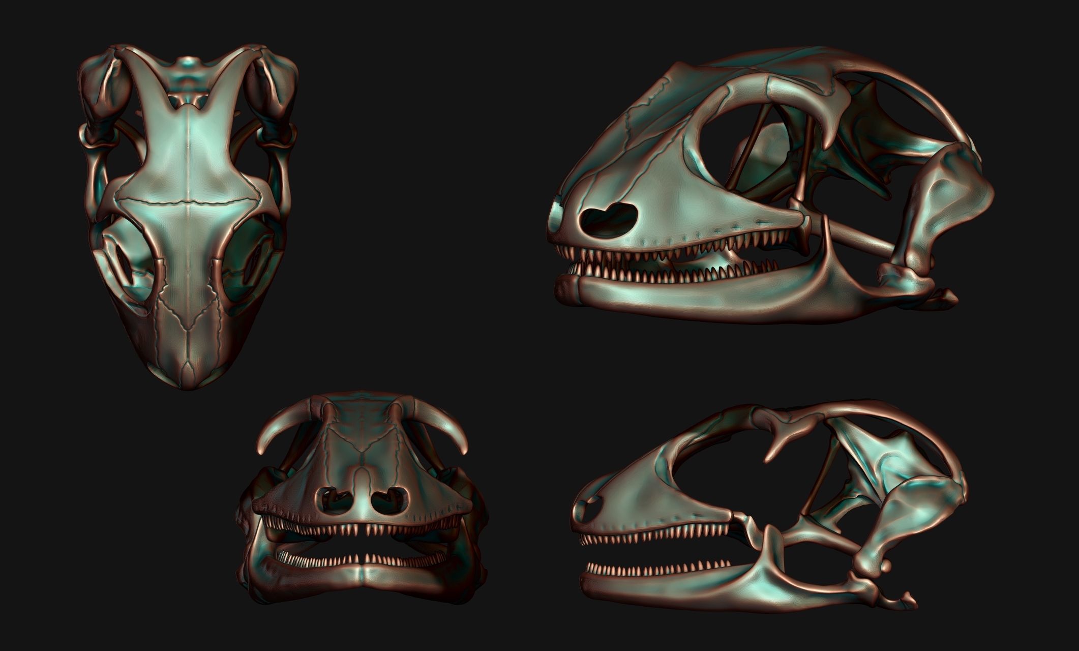Gecko Skull - CNC and 3D model 3D printable | CGTrader