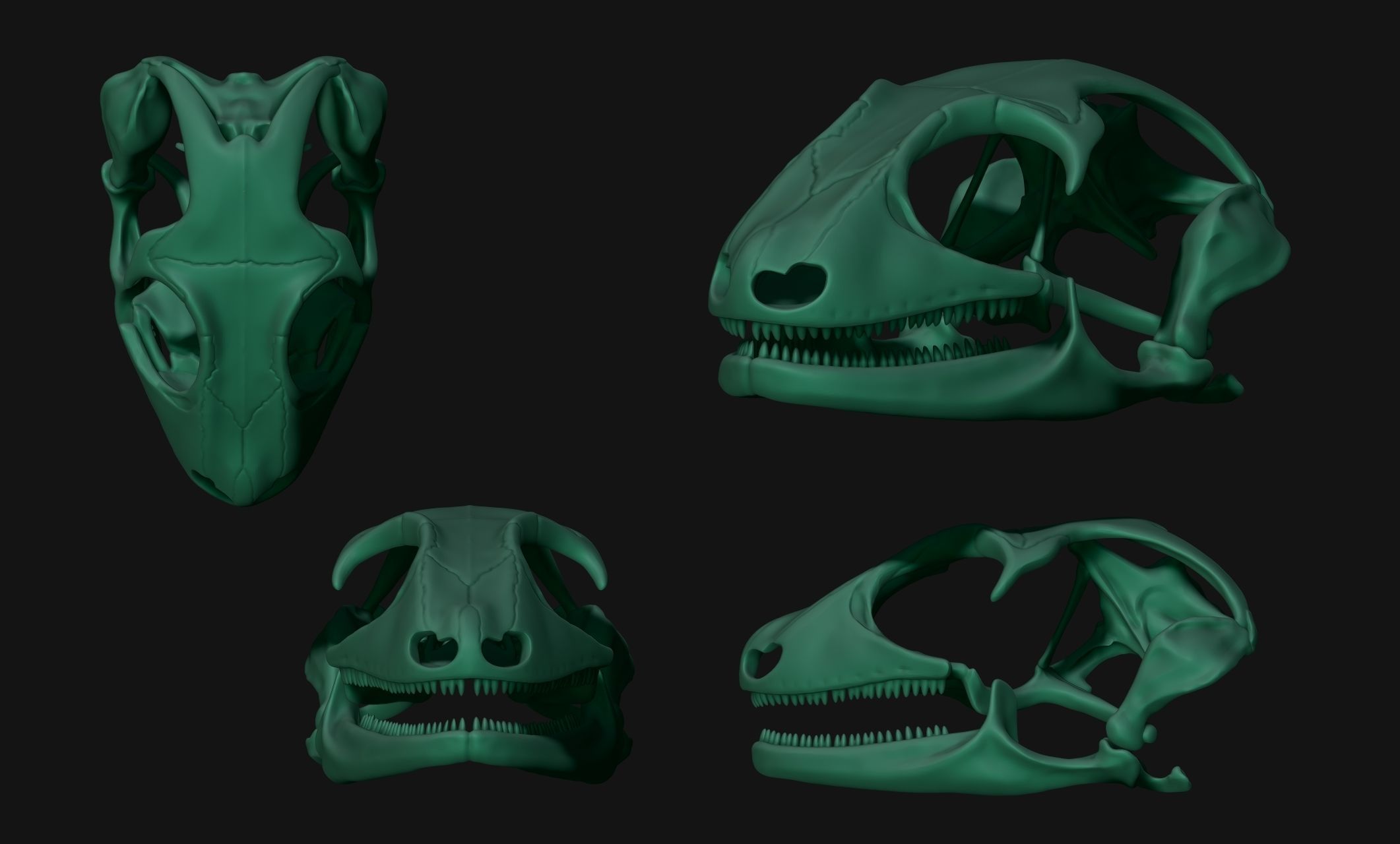 Gecko Skull - CNC and 3D model 3D printable | CGTrader