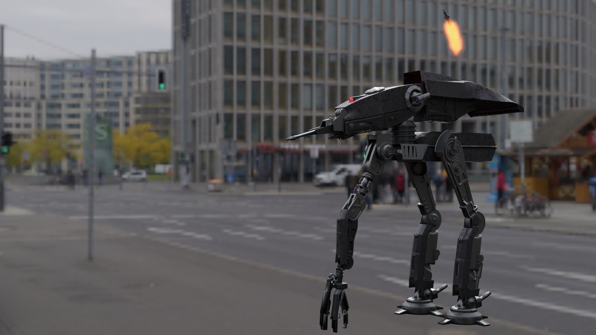 UA TT robot StarWars with animation missile firing 3D model animated ...