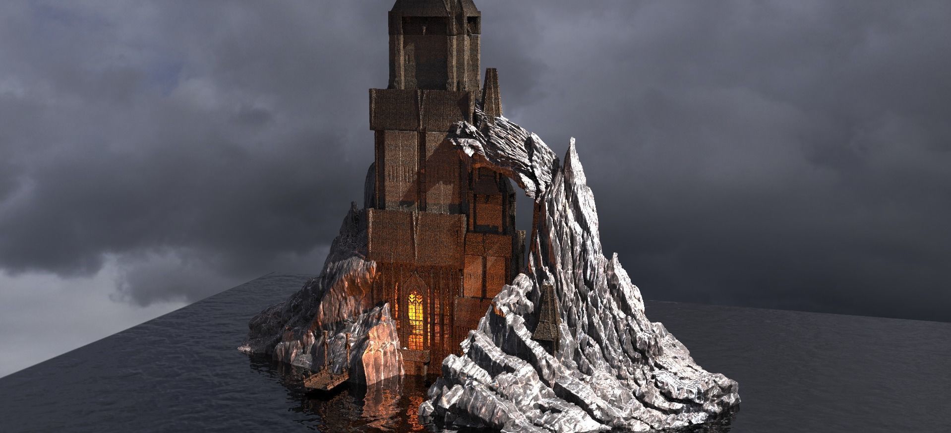 Gothic Cathedral Cliff range Kit bash 3D model | CGTrader