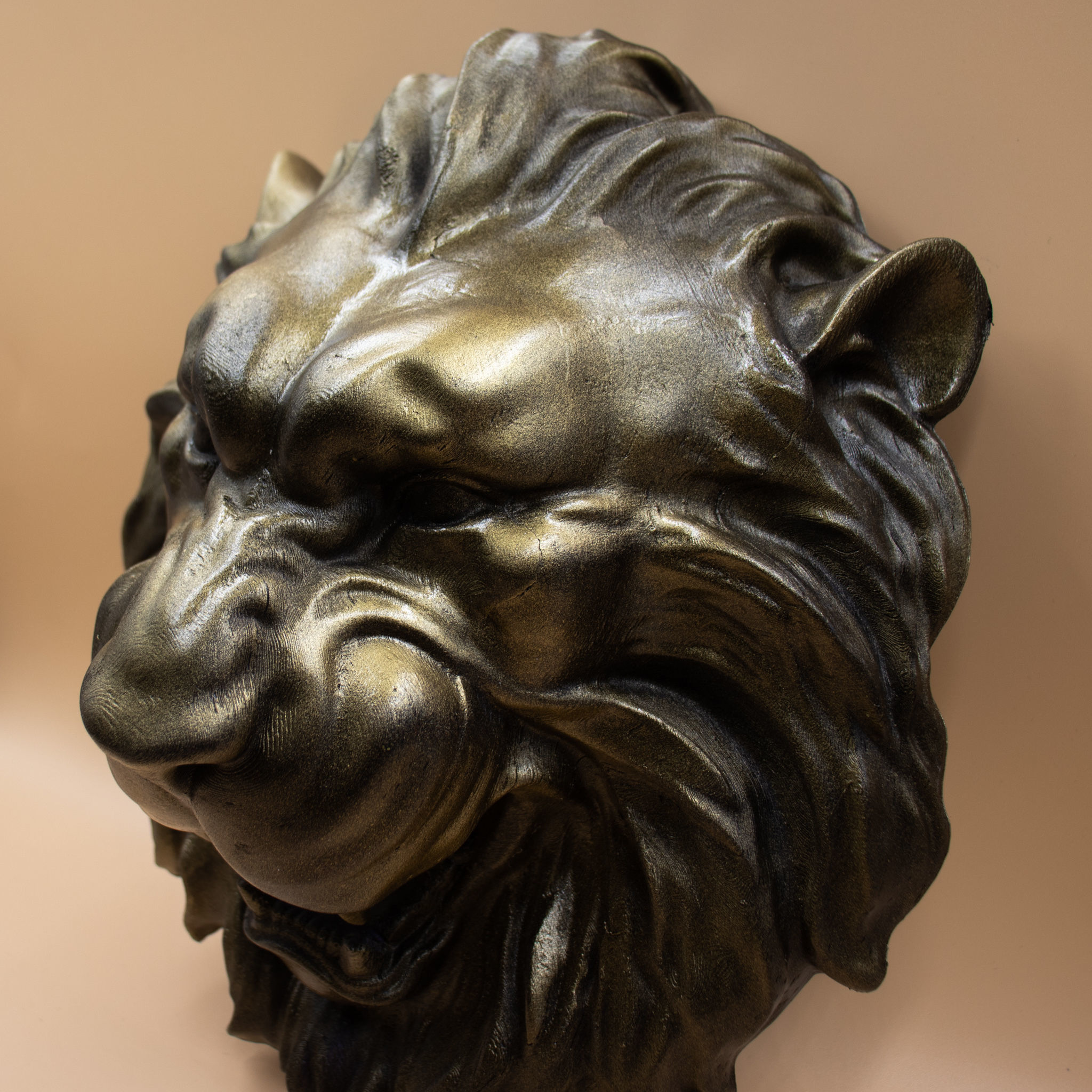 Lion Face Wall Art 3D model 3D printable | CGTrader