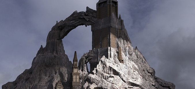 High Fantasy Cliff range City Kit bash 3D model | CGTrader