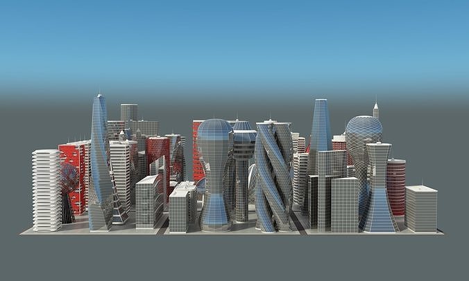 Future Building Set 67 Piece 3D model | CGTrader