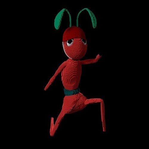 ant game 8 bit 3d 3D model | CGTrader