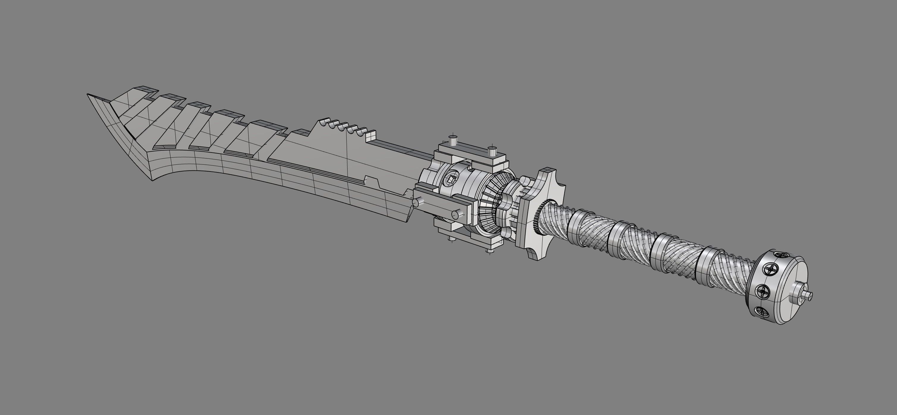 sword steampunk gear 3D print model 3D model 3D printable | CGTrader