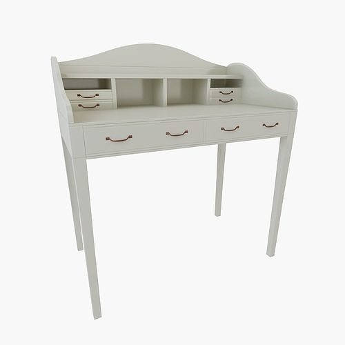 White Writing Table 3D model | CGTrader