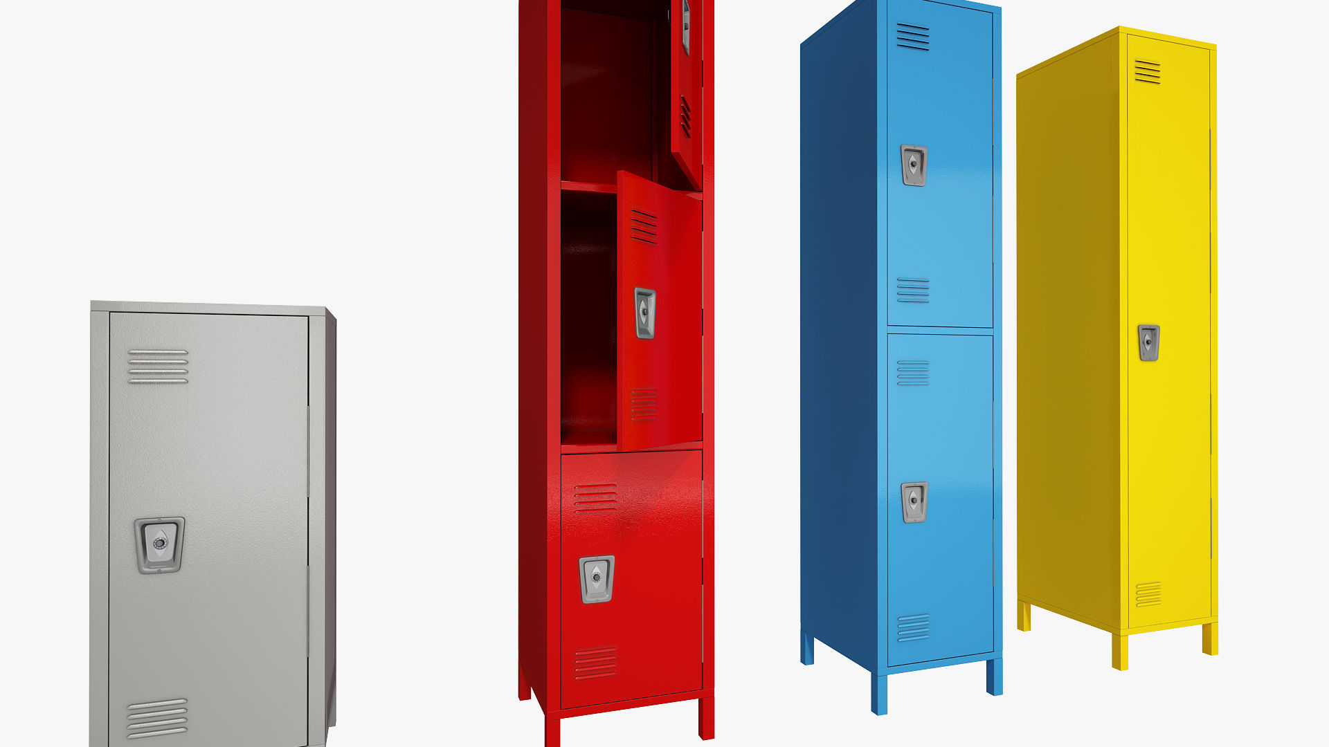 Steel Locker Family 3D model | CGTrader