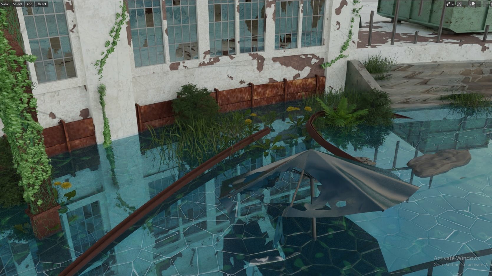 Suzume Scene - Realistic Abandoned Building Project 3D model animated ...