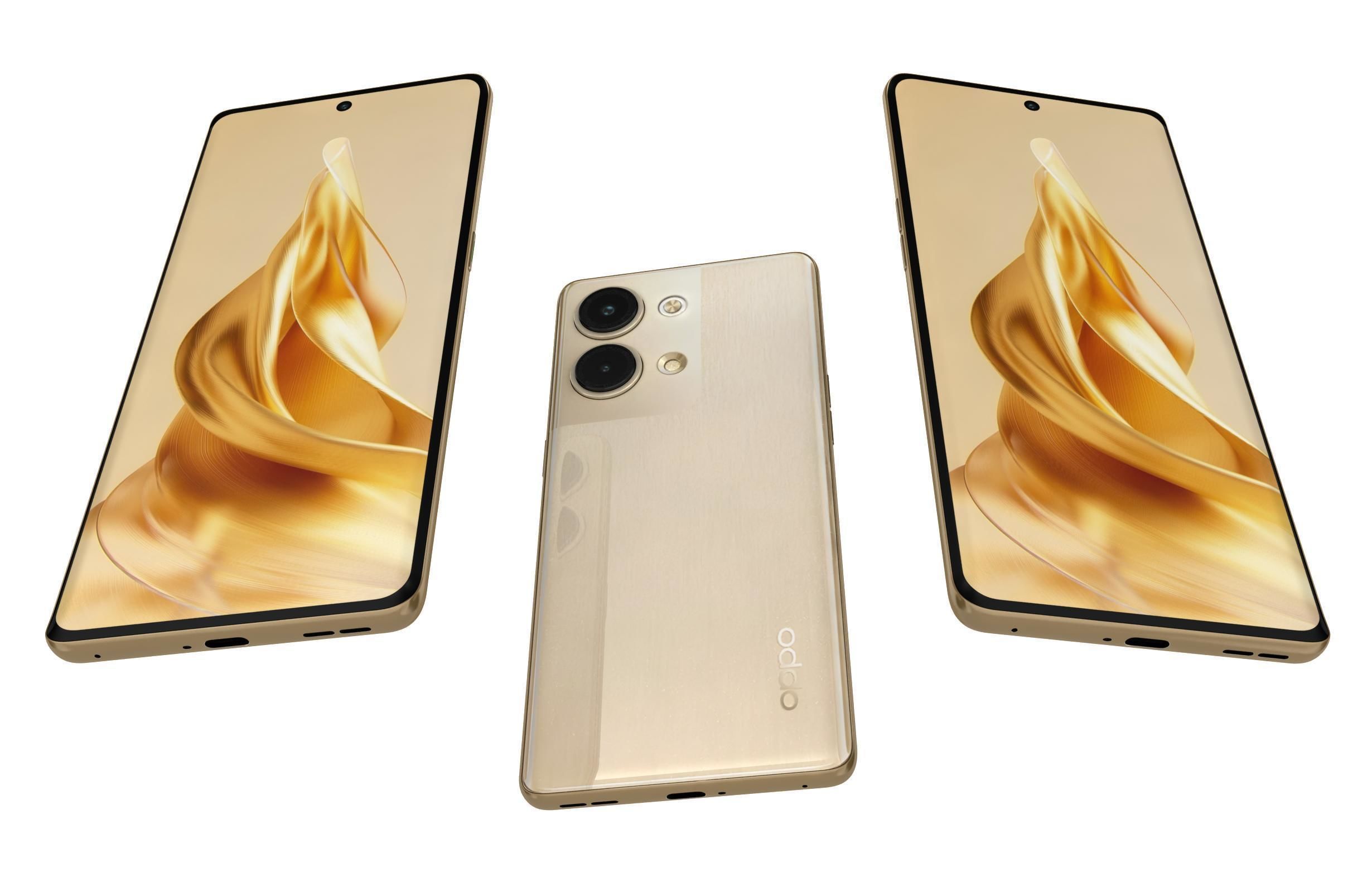 OPPO Reno 9 Gold 3D model | CGTrader