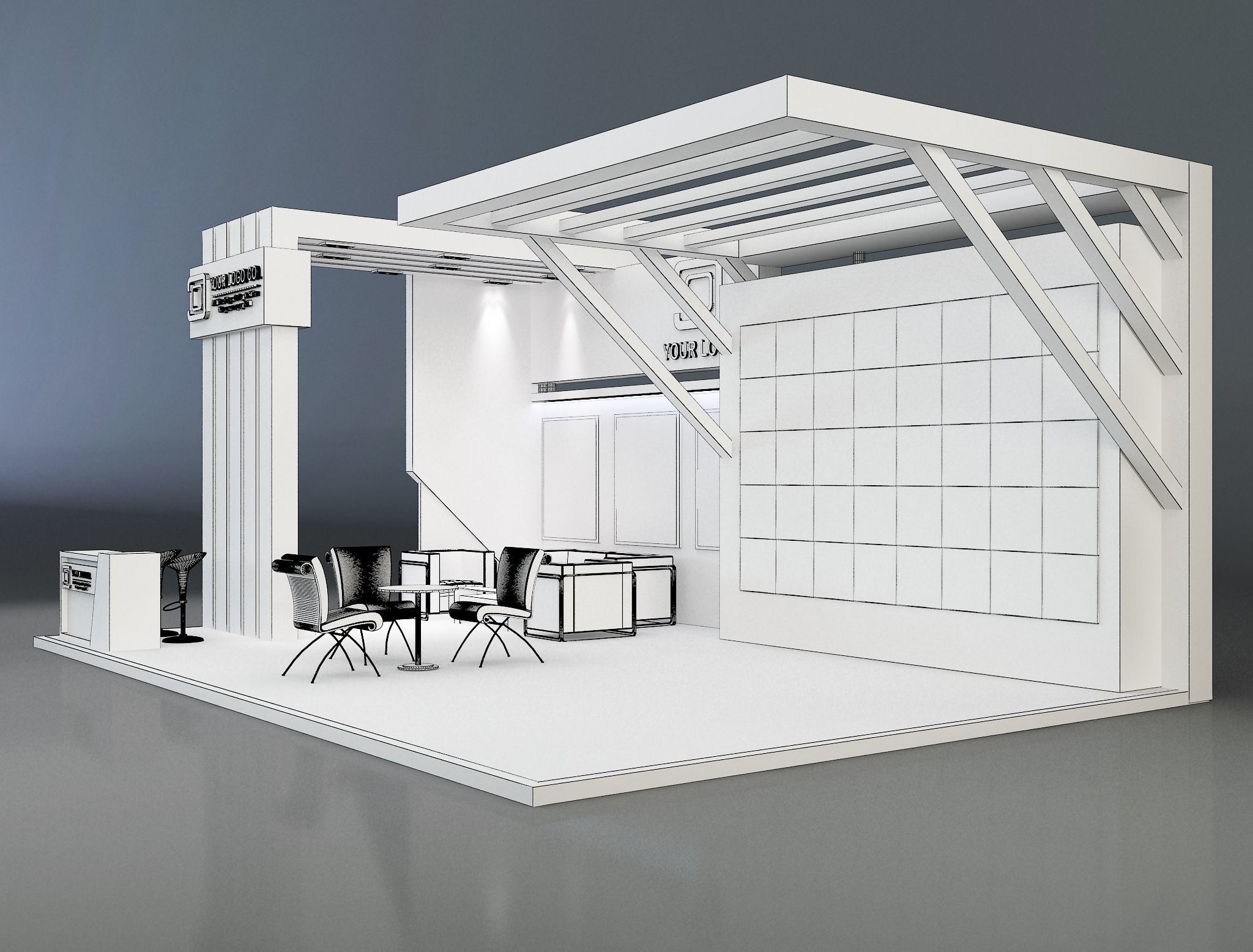 Booth Exhibition Stand a641 3D model | CGTrader