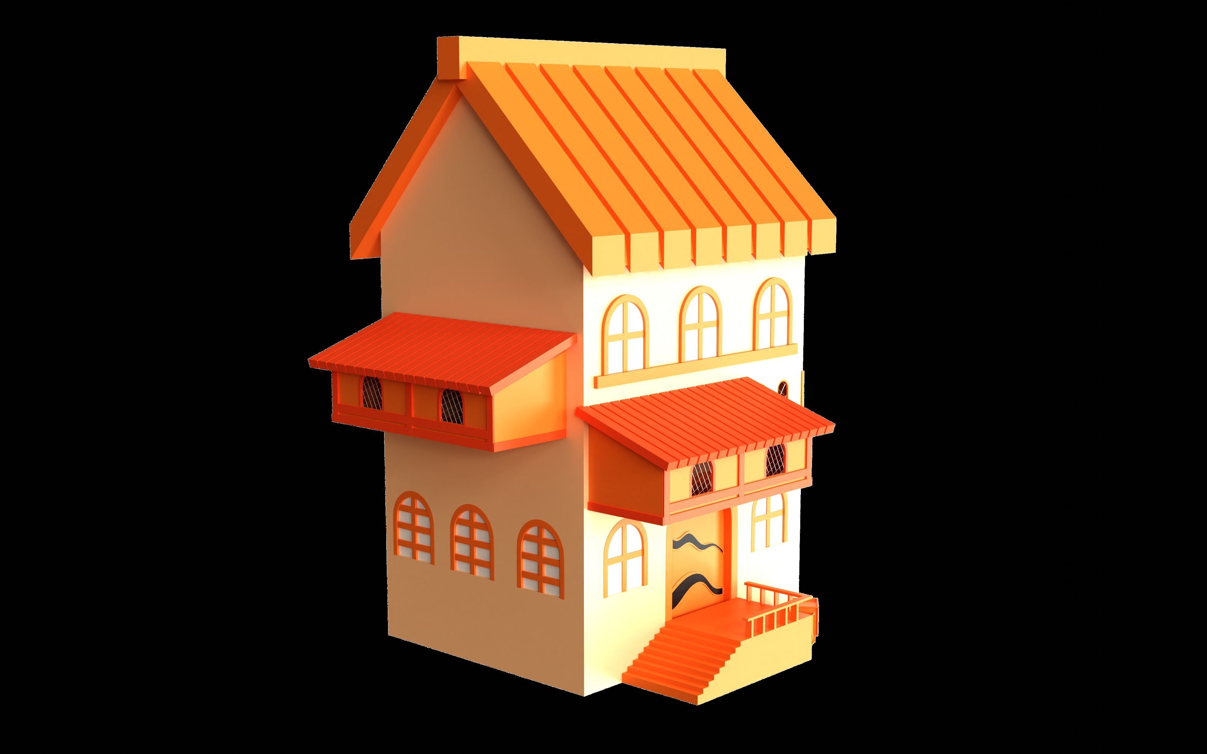 Low poly 3d house design 3D model | CGTrader