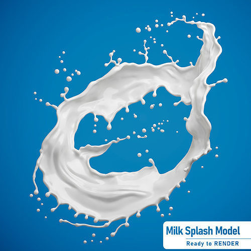 Milk or white liquid splash 3D model | CGTrader
