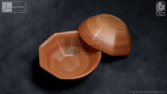 Semi-Octagonal Round Bowl - CNC Files for Wood 3D model | CGTrader