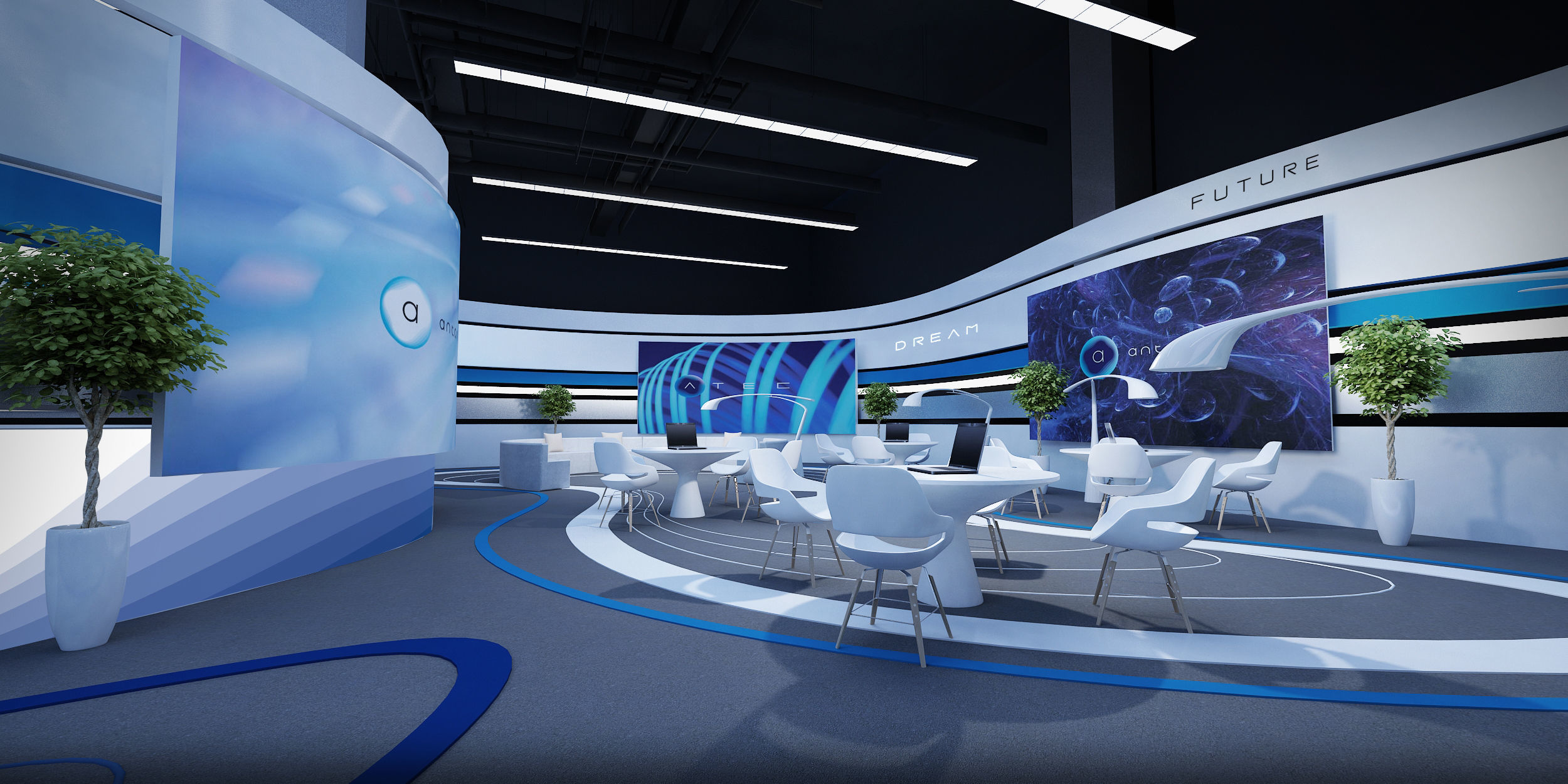 conference conference exhibition stand concept 3D model | CGTrader