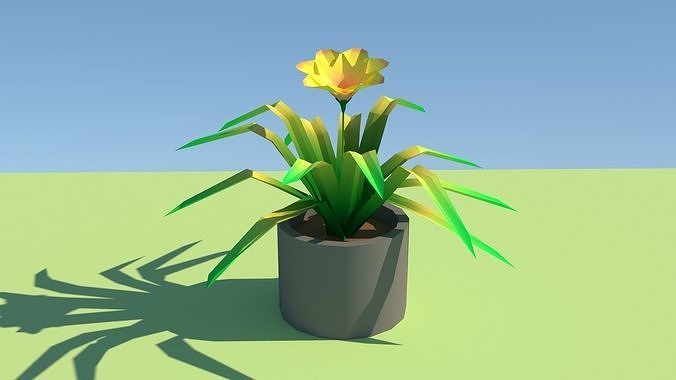 3D model Yellow Flower VR / AR / low-poly | CGTrader