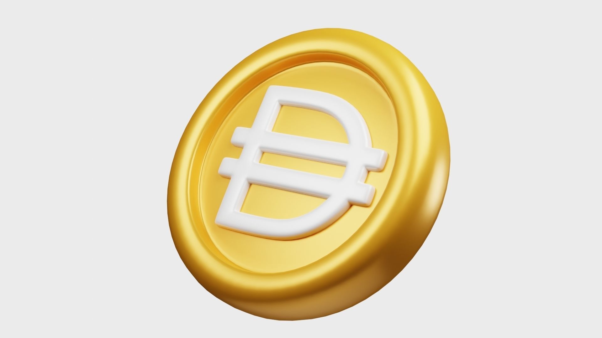 DAI Gold Crypto Coin with cartoon style 3D model | CGTrader