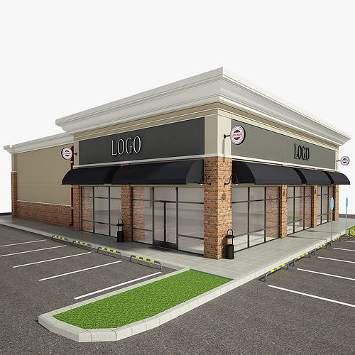 Retail Store Building 3D model | CGTrader