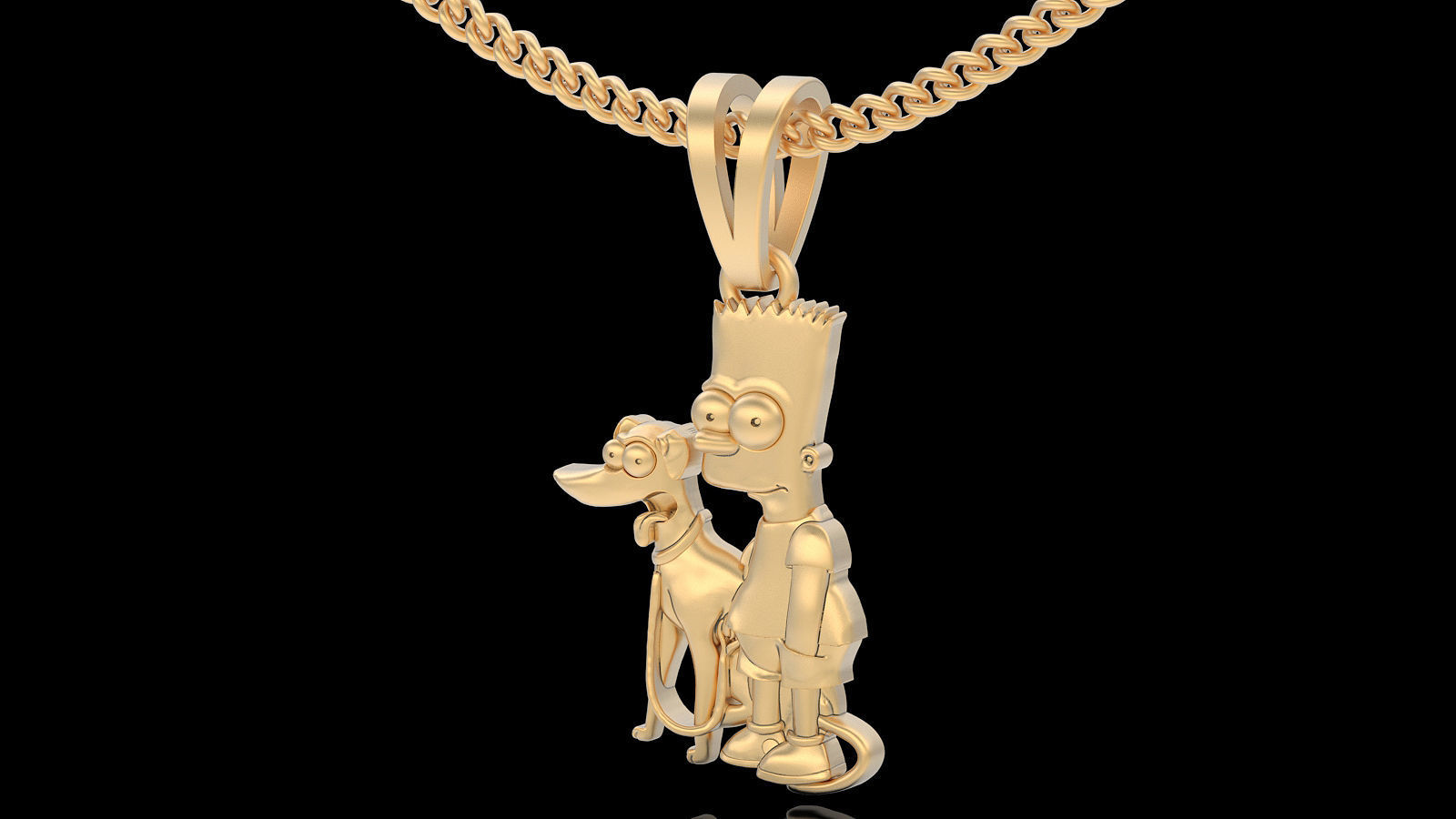 Bart Simpson pendant silver gold printable jewelry 3D model 3D model 3D ...