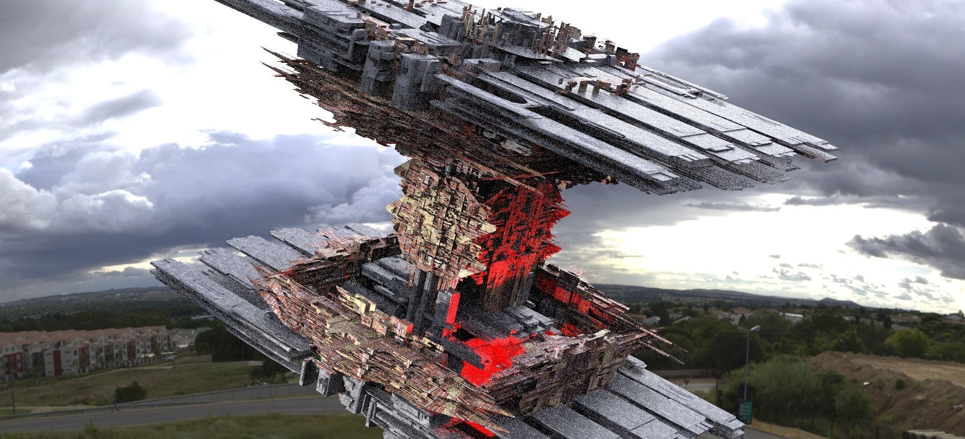 Dark Cyberpunk Solar city 2 3D model | CGTrader