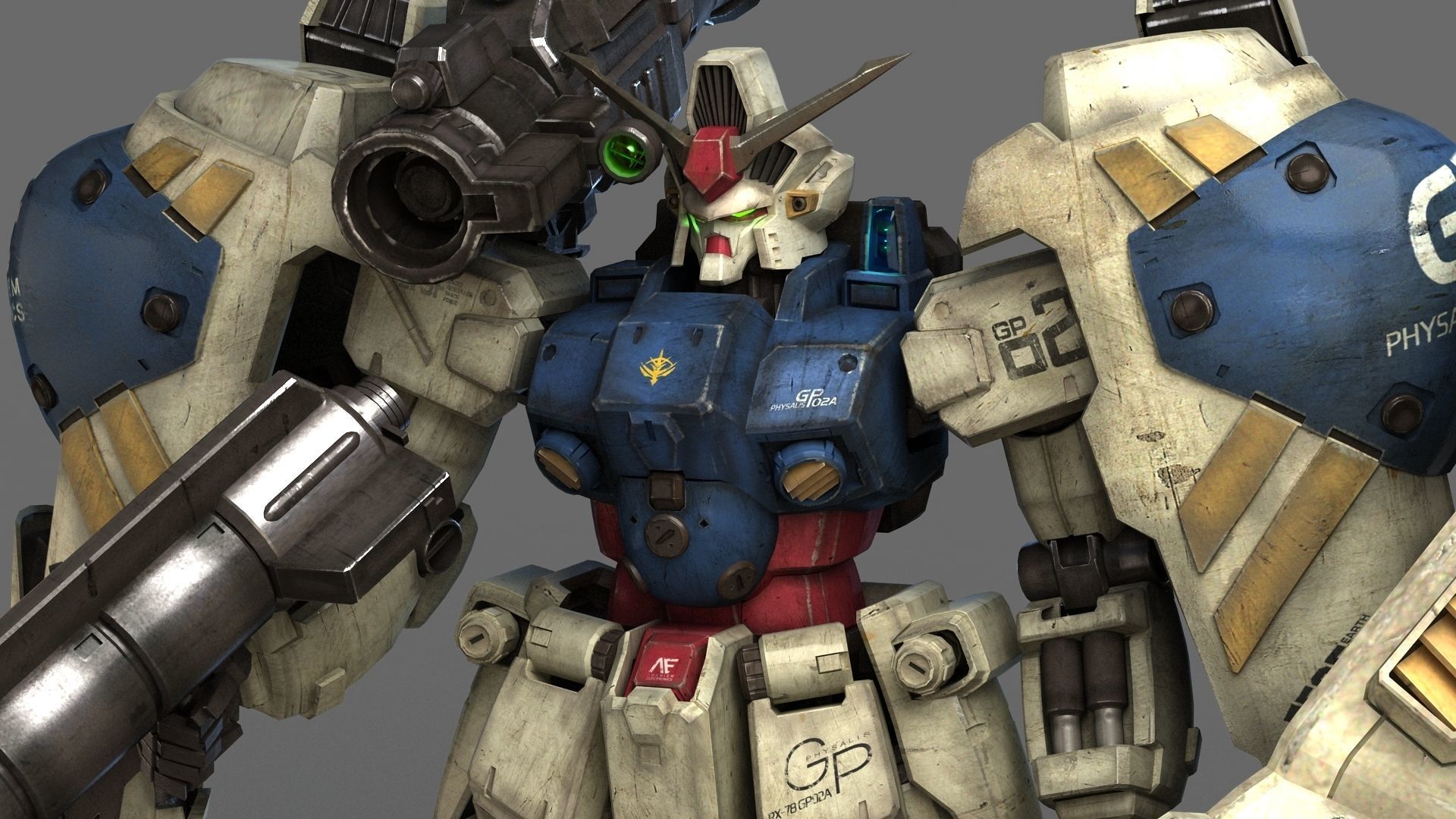 GUNDAM RX-78 GP02A PHYSALIS 3D model rigged | CGTrader