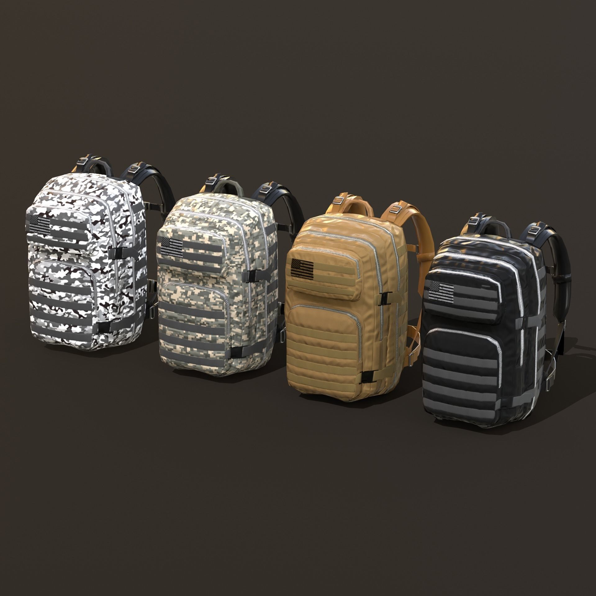 3D model Tactical Bag Military Backpack VR / AR / low-poly | CGTrader