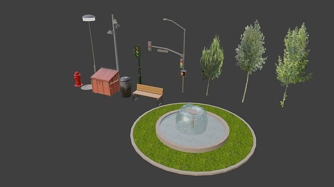3D model Street Object Set VR / AR / low-poly | CGTrader