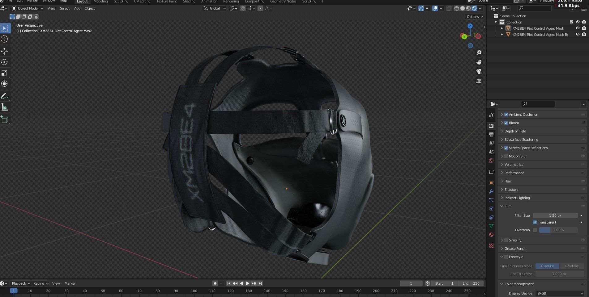 3D model XM28 Gas Mask VR / AR / low-poly | CGTrader